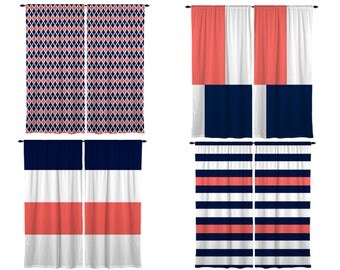 Coral curtains | Etsy