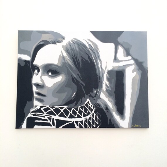 Items similar to Adele Canvas Stencil Art 24" x 18" on Etsy