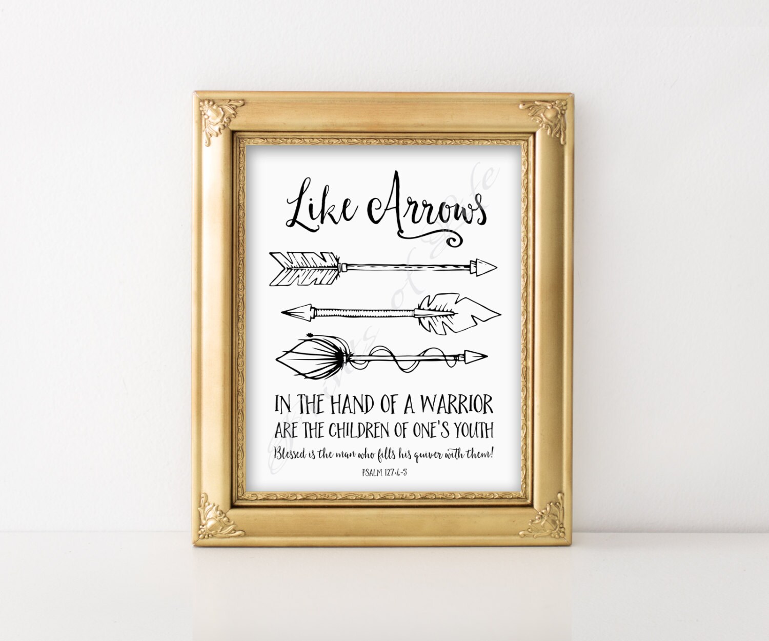 Christian wall art. Like arrows in the hand of a warrior.