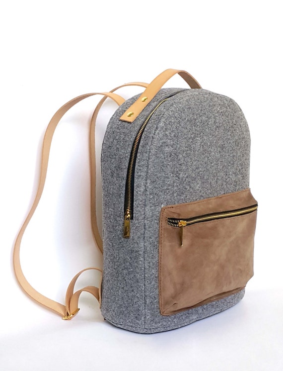 LEATHER 13.3 MACBOOK BACKPACK felt laptop bag