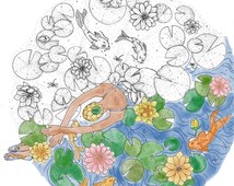 Popular items for koi coloring page on Etsy
