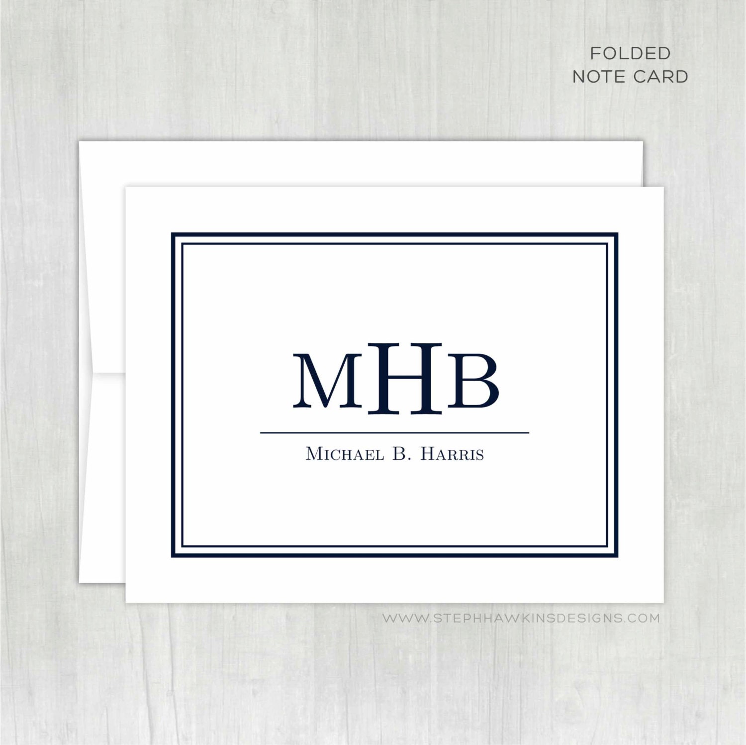 Personalized Thank You Notes Male Monogram by StephHawkinsDesigns