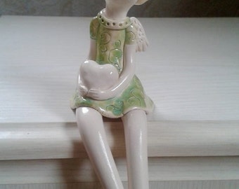 Sitting girl statue | Etsy