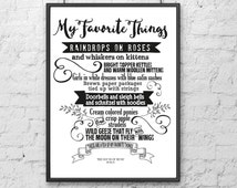 Unique favorite things poster related items | Etsy