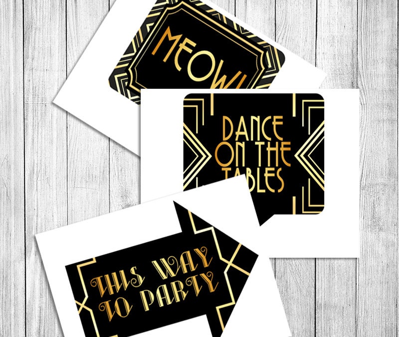 35 1920s Party Props Gatsby Printable photobooth props art