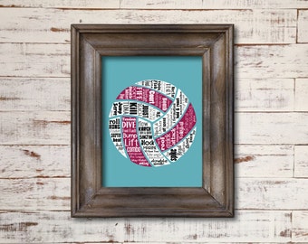 Volleyball wall art | Etsy