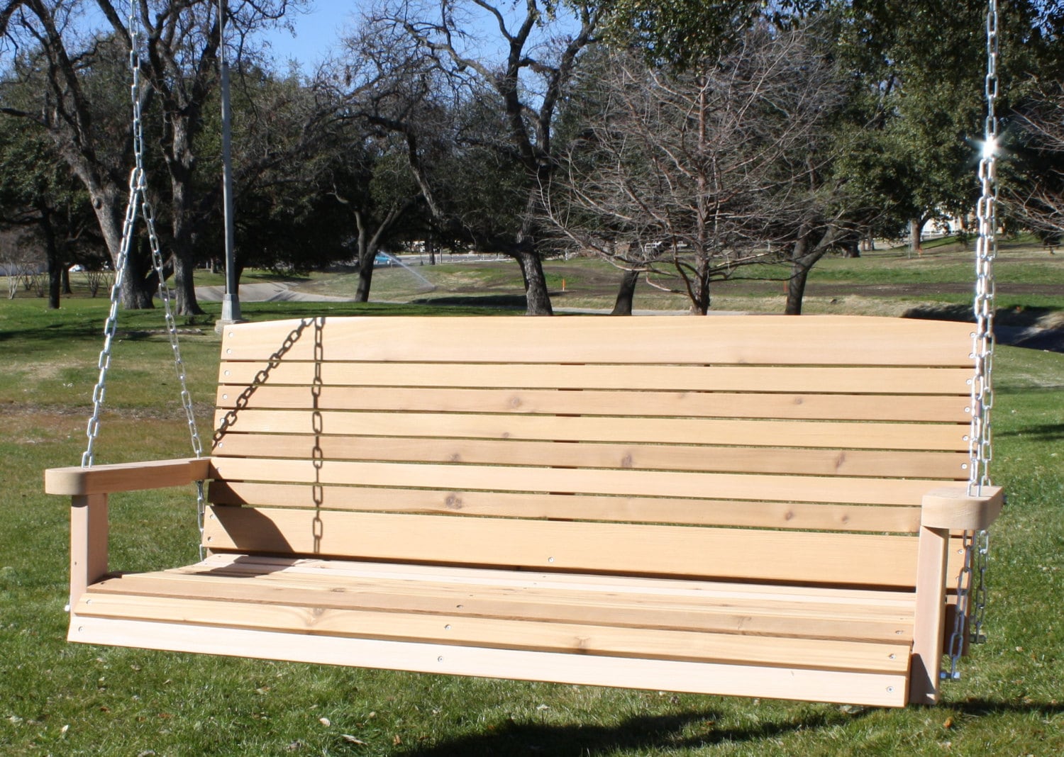 Brand New 6 Foot Cedar Wood Colonial Porch Swing with Hanging