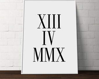 Roman numerals art | Etsy