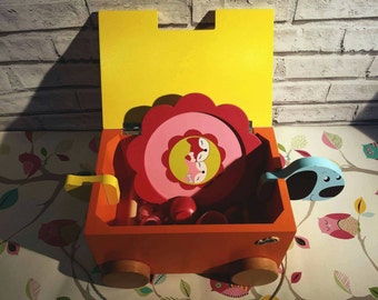 Personalized Wooden Toy Red Dog eco-friendly pull along kids