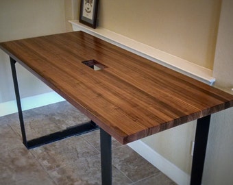 Butcher block desk | Etsy