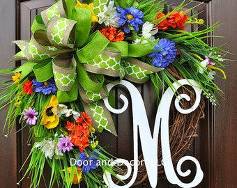 Monogram wreath | Etsy
