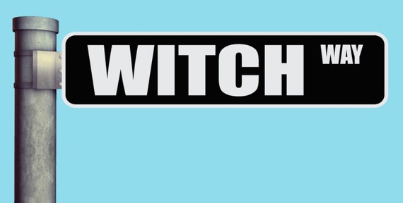 Witch Way Street Sign Heavy Duty Aluminum Warning Parking Sign