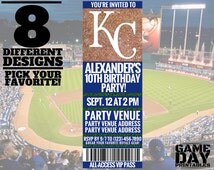 Kansas City Royals Birthday Invitation - Printable Ticket Invitation