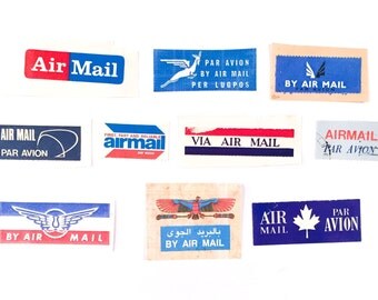 Unique air mail labels related items | Etsy