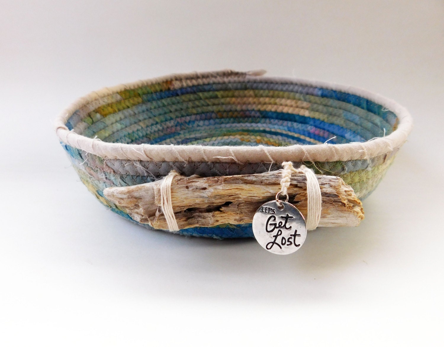 Driftwood Coil Basket Nautical Decor Hand Dyed by LauraLoxley
