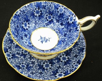 Flow blue tea cup | Etsy