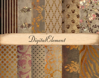 Gold scrapbook paper | Etsy