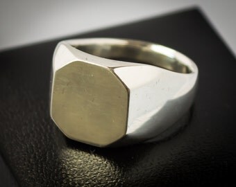 Octagon signet ring | Etsy