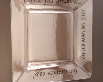 Custom glass plate | Etsy