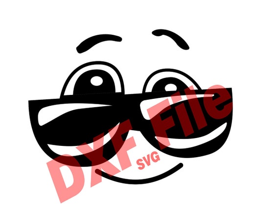 Format .dxf cool emoji emoticon smiley CNC cutting by dxffile