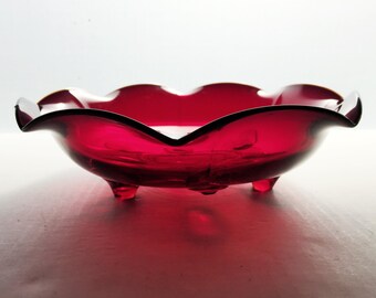 Red depression glass | Etsy