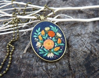 Unique hand-embroidered jewelry. by EmbroideredJewerly on Etsy