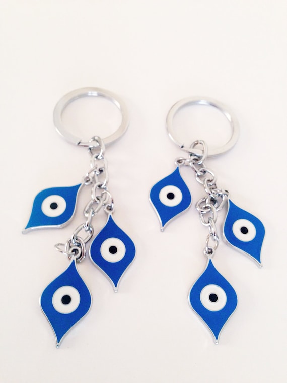 Evil eye keychain turkish evil eye beads by EvileyeCreations