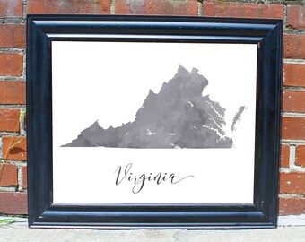 Map of virginia | Etsy