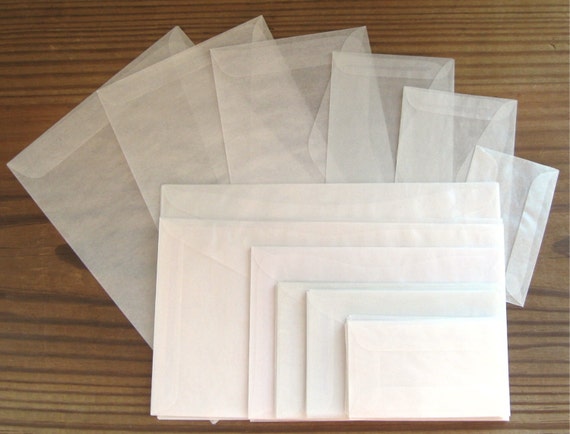 Glassine Envelope Assortment Sizes 1 2 3 4 6 8 Translucent