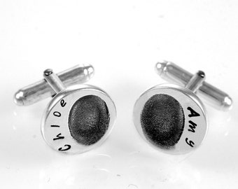 Fingerprint cufflink | Etsy