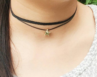 Items similar to The Cosmic Moon Choker & Star Choker Combo on Etsy