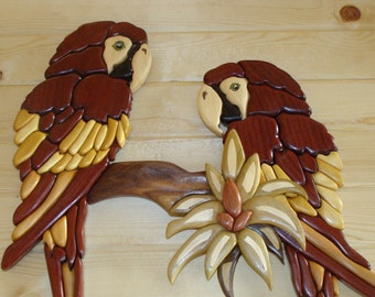 Intarsia parrot | Etsy