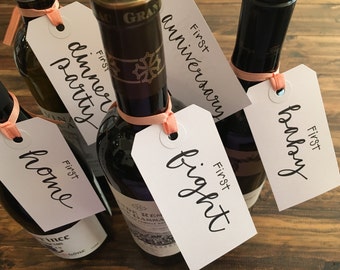 Wine bottle tags | Etsy
