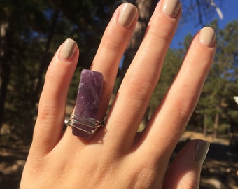 Purple quartz ring | Etsy