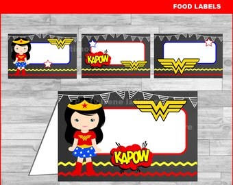 Superhero food label | Etsy