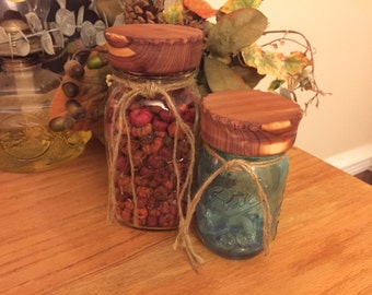 Wood mason jar lids | Etsy