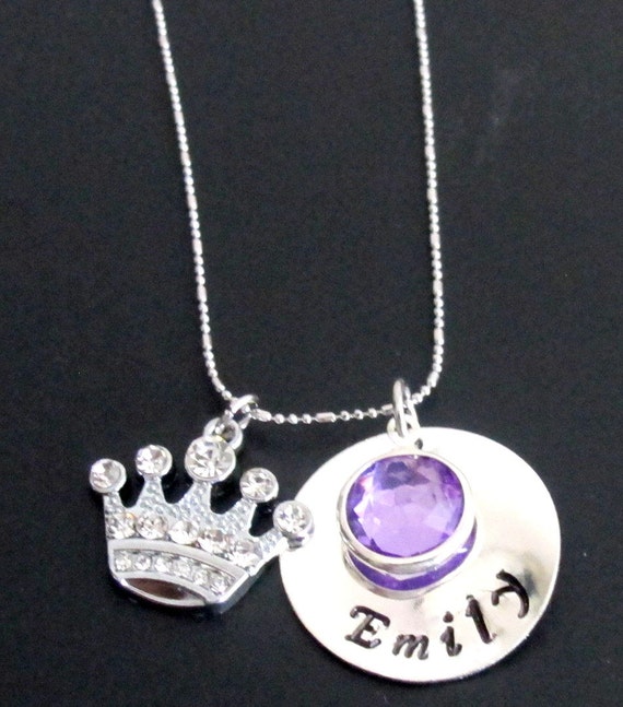 Princess Necklace Princess Crown Necklace Princess Name