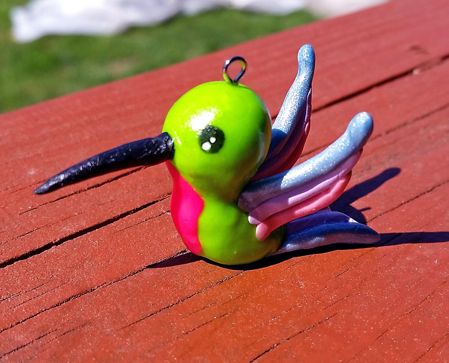 Humming Bird Clay Painted Scupture Kawaii Charm