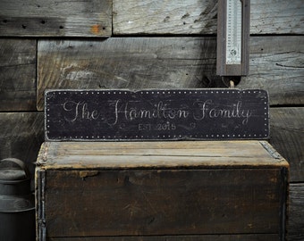Rustic Wedding Sign Wedding Gift Established by TheLiztonSignShop