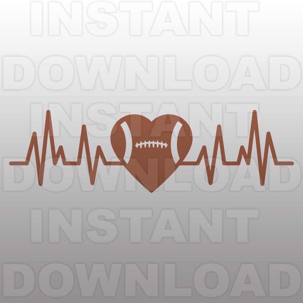 Football Heartbeat SVG FileFootball EKG SVG FileCut