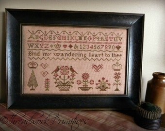 Primitive Cross Stitch Pinkeep Pattern by threadworkprimitives