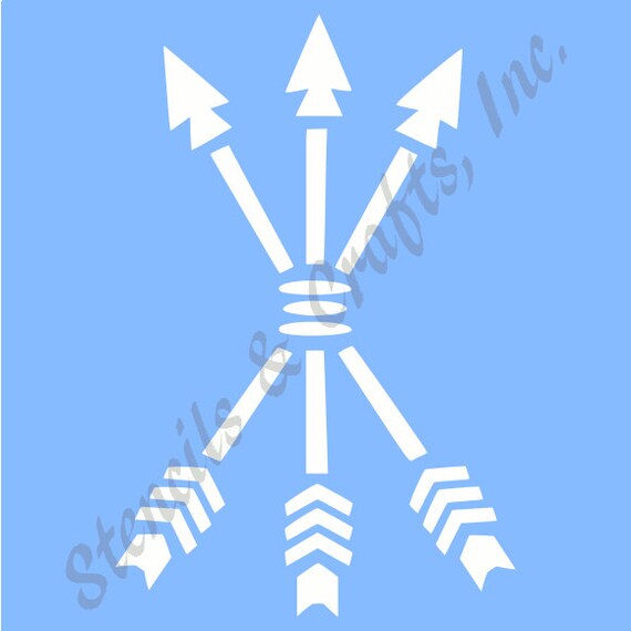 8 ARROW WESTERN STENCIL crossed arrows southwestern