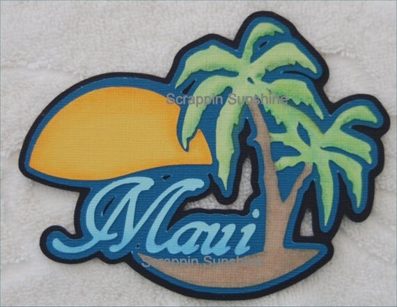 HAWAII MAUI Die Cut Title Scrapbook Page by scrappinsunshine