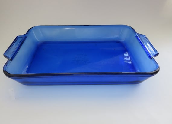 Vintage Pyrex Cobalt Blue Baking Dish Oblong 2 Quart Anchor