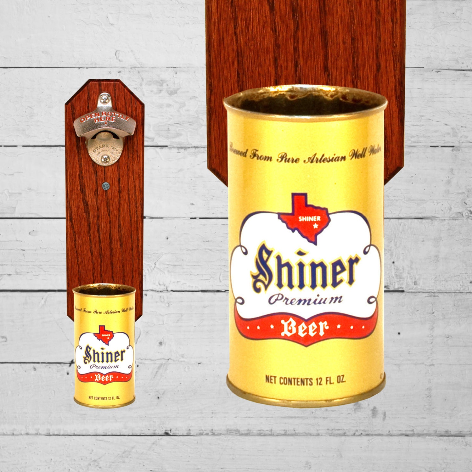 Beer Gift Shiner Texas Bottle Opener with Wall Mounted by HandySam