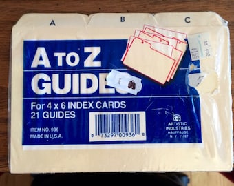 Alphabet index cards | Etsy