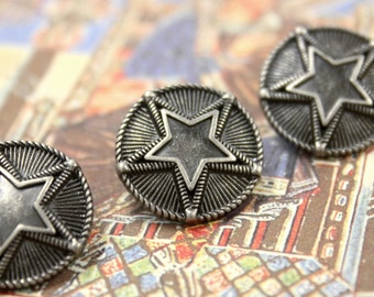 Metal Buttons Pinwheel Metal Buttons Shiny Gunmetal by Lyanwood