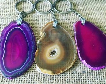 Agate keychain | Etsy