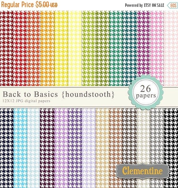 60% OFF SALE Houndstooth digital paper by ClementineDigitals