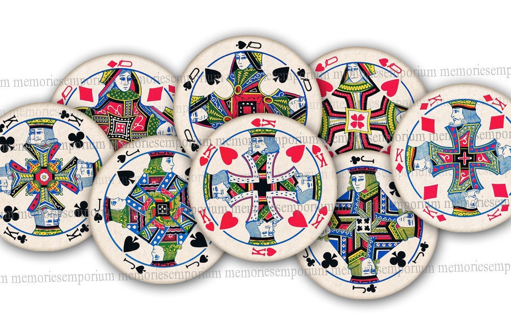 Round Playing Cards Barware Circles Digital Paper Clipart
